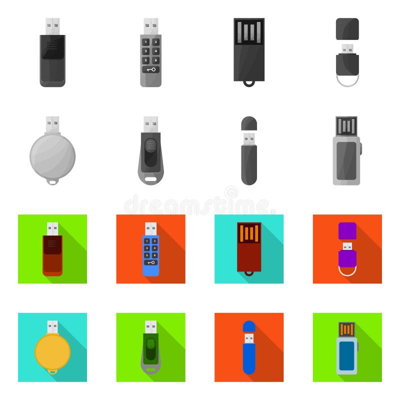 Vector Illustration of Drive and Flash Symbol. Set of Drive and ...