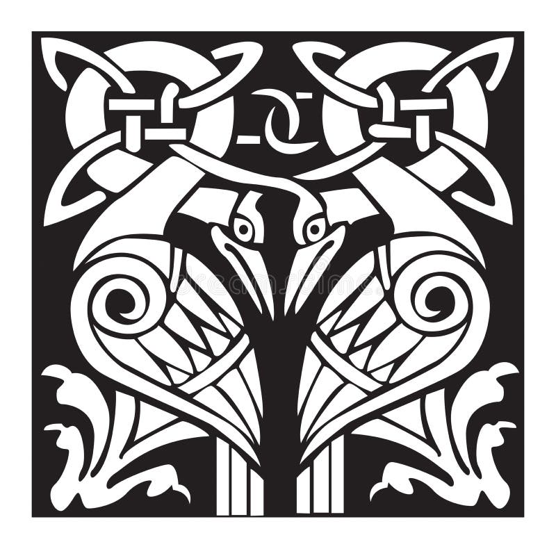 Celtic bird design stock vector. Illustration of white - 12329473