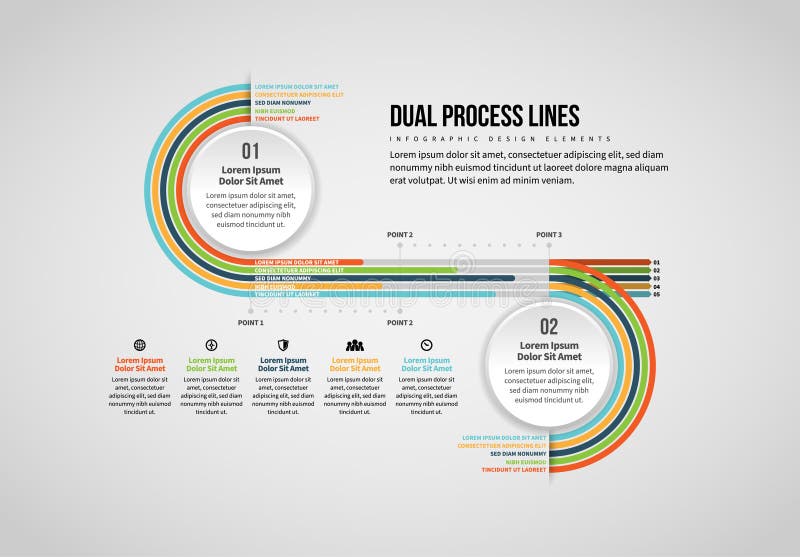 Dual Process Lines Infographic Stock Vector - Illustration of corporate ...