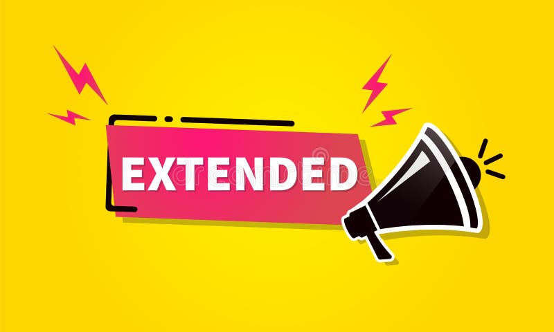 Vector Illustration Dynamic Extended Offer Label with Megaphone Stock ...