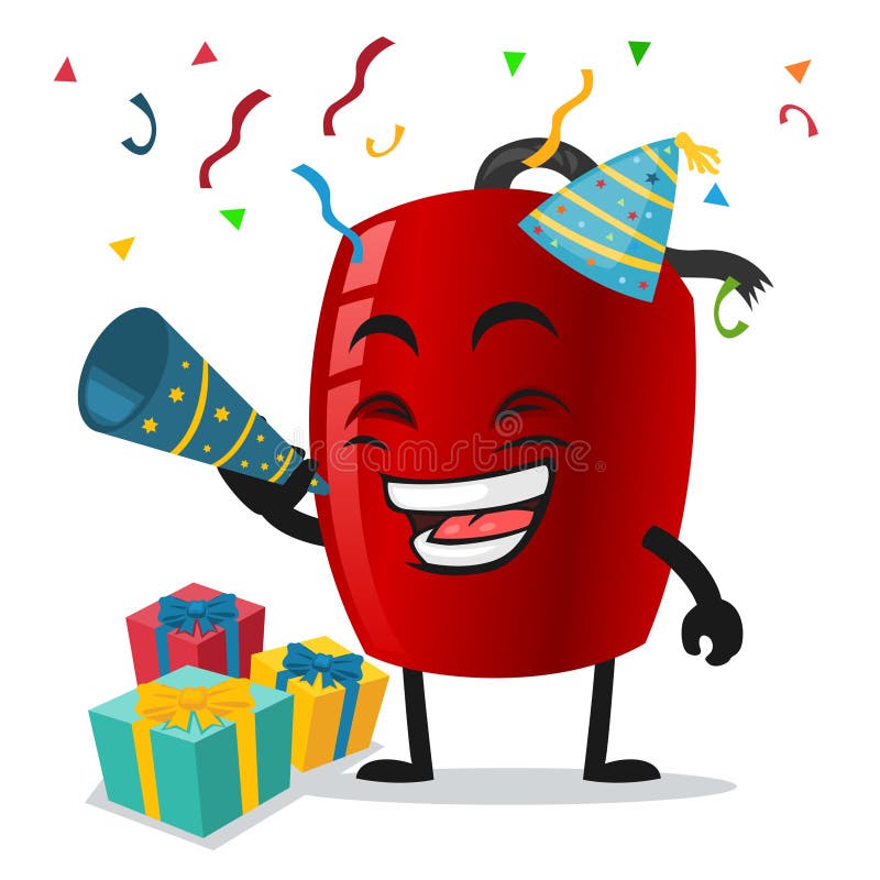 Vector Illustration of Dynamite Character or Mascot Stock Image ...