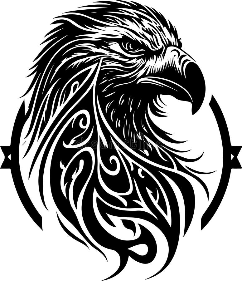 Vector Illustration of Eagle Head with Ornament Stock Vector ...