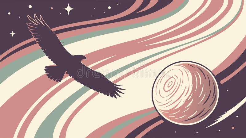Eagle and Moon Illustration, Bird of Prey, Night Sky, Nature S Beauty ...