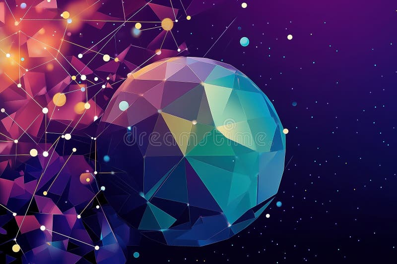 A Vector Illustration of the Earth Made Up only of Triangles with a ...