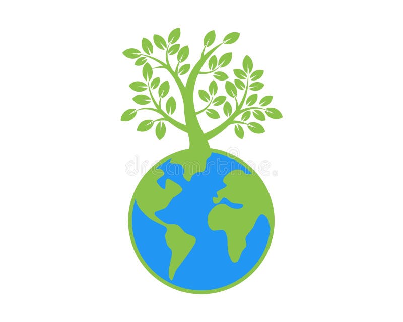 Vector Illustration of the Earth and the Tree Stock Vector ...