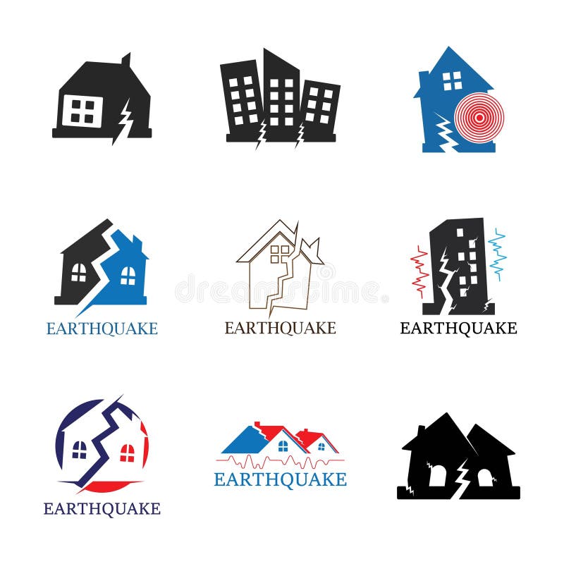 Vector Illustration of Earthquake Logo Icon Design Stock Illustration ...