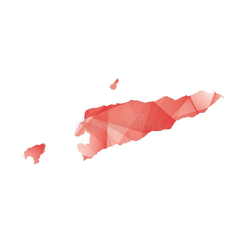 Vector Illustration of East Timor Map with Red Colored Geometric Shapes ...