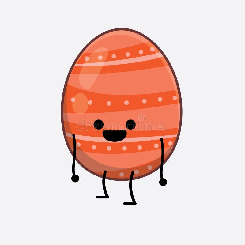 Easter Egg Cute Character Illustration with Simple Face, Hands and Legs ...