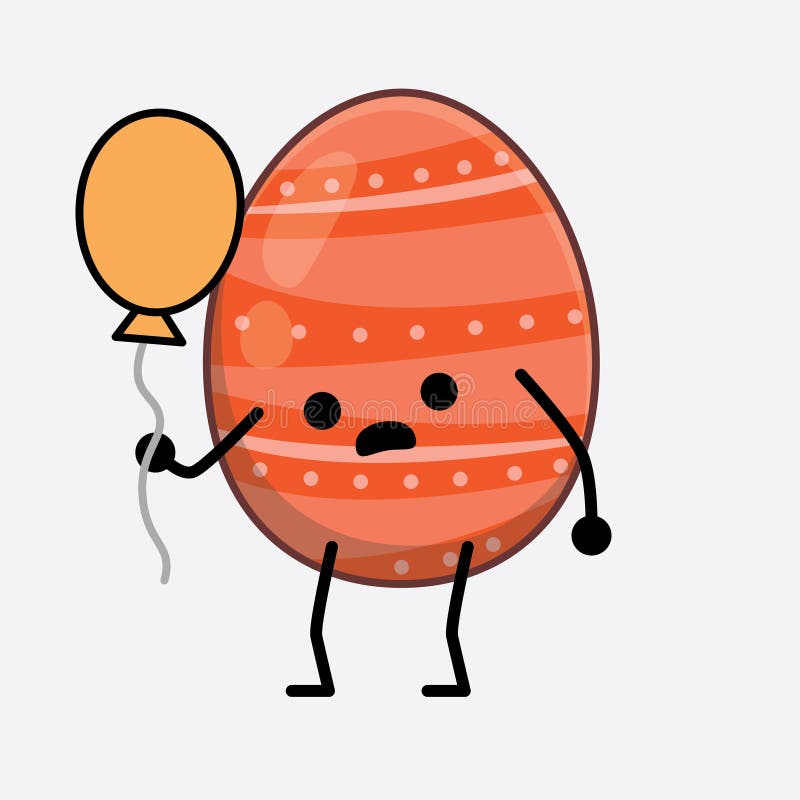Easter Egg Cute Character Illustration with Simple Face, Hands and Legs ...