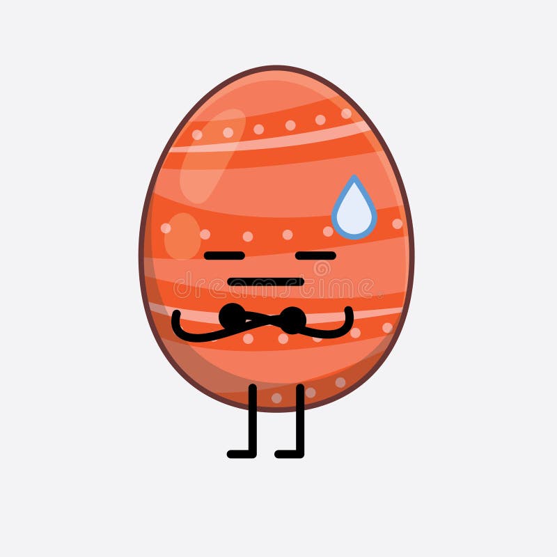 Easter Egg Cute Character Illustration with Simple Face, Hands and Legs ...