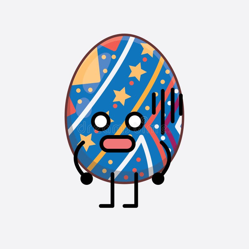 Easter Egg Cute Character Illustration with Simple Face, Hands and Legs ...