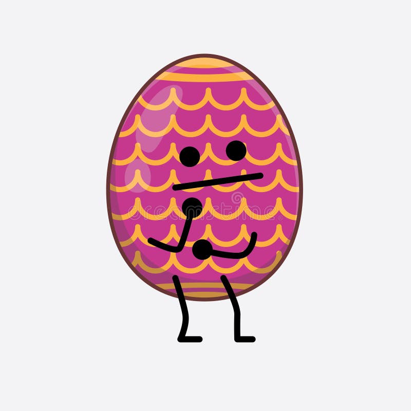 Easter Egg Cute Character Illustration with Simple Face, Hands and Legs ...