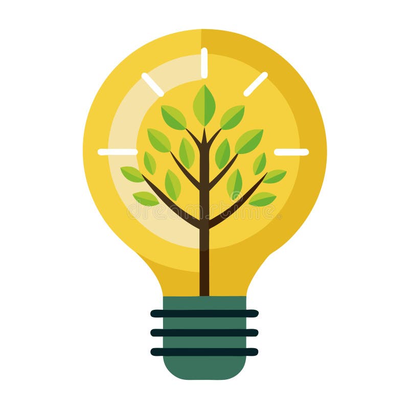 Eco-Friendly Light Bulb with Tree: Sustainable Energy Concept ...