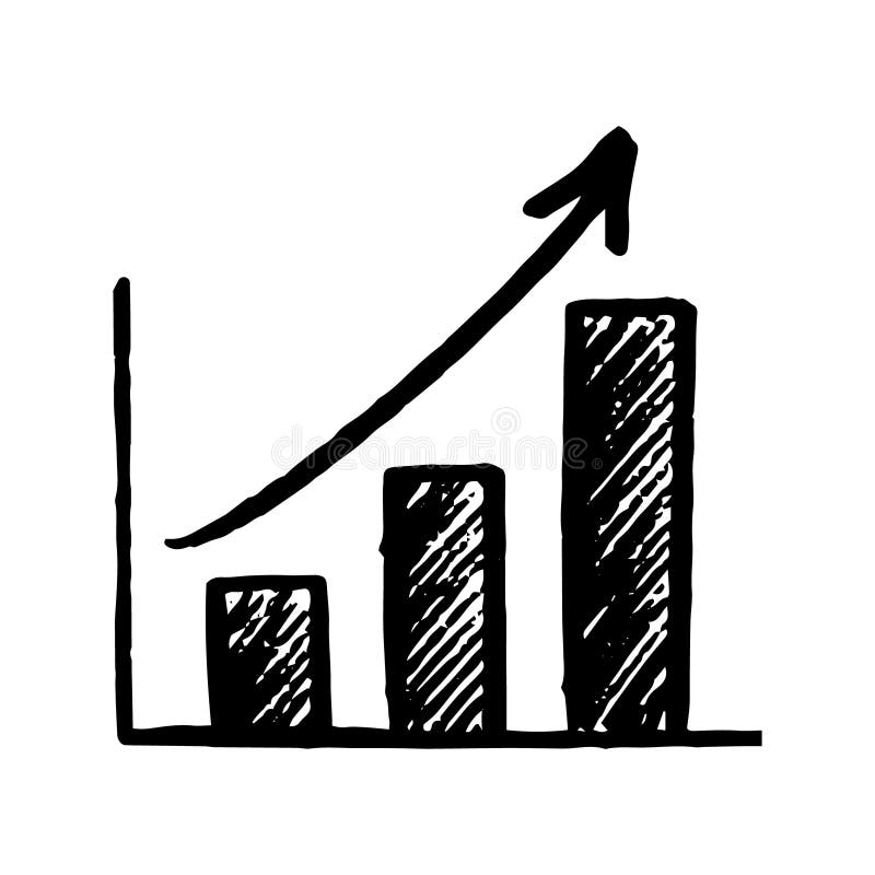 Vector Illustration of the Economy Graph in a Hand-drawn Style. Stock ...