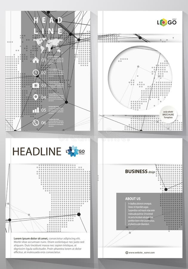 The Vector Illustration of the Editable Layout of Four A4 Format Stock ...