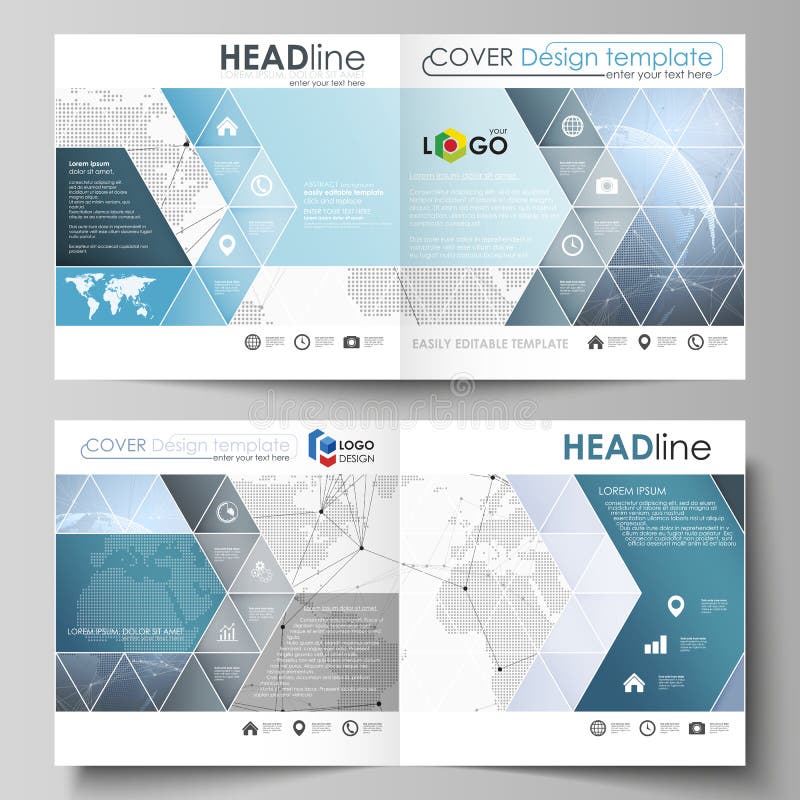 The Vector Illustration of the Editable Layout of Two Covers Templates ...