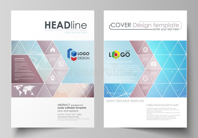 The Vector Illustration of the Editable Layout of Two A4 Format Covers ...