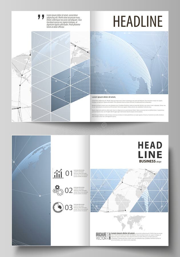 The Vector Illustration of the Editable Layout of Two A4 Format Modern ...