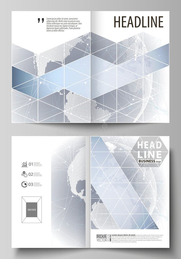 The Vector Illustration of the Editable Layout of Two A4 Format Modern ...