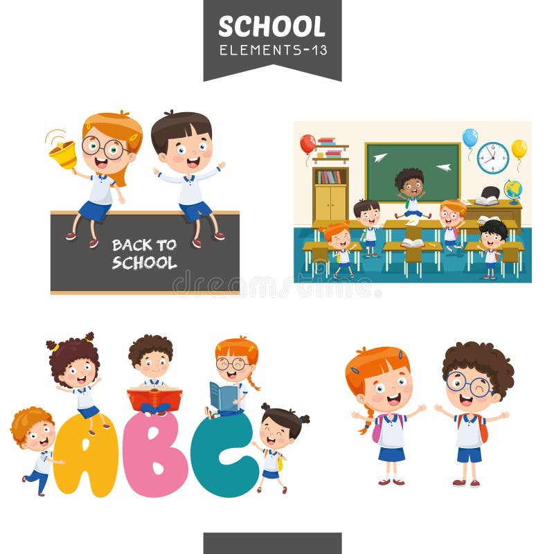 Vector Illustration of Education Elements Stock Vector - Illustration ...