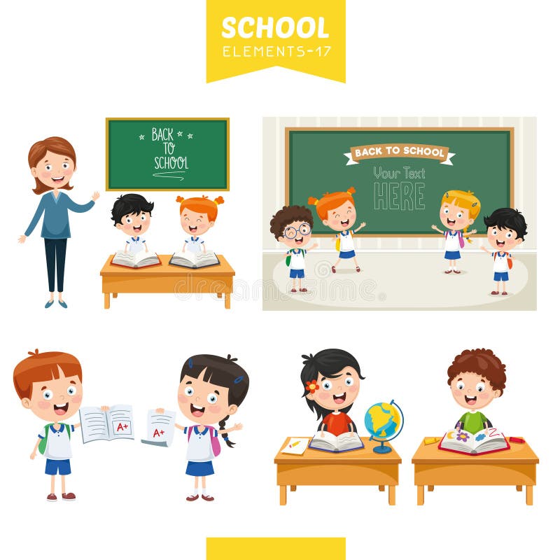 Vector Illustration of Education Elements Stock Vector - Illustration ...