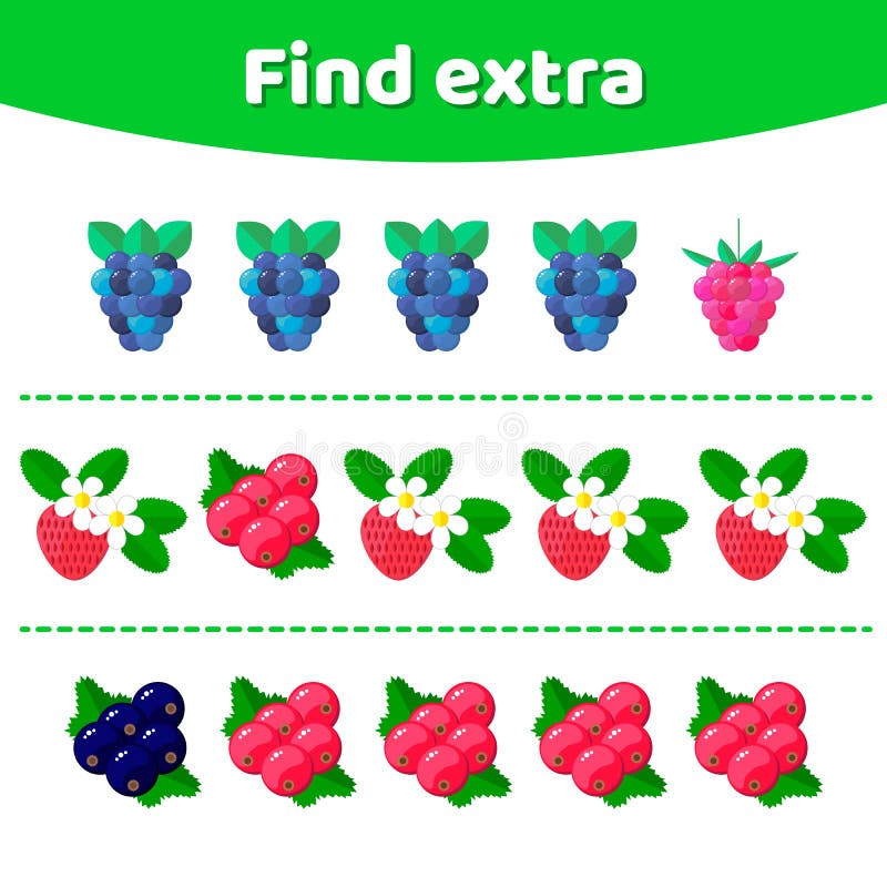 Vector Illustration. Education Game for Preschool Kids. Find Extra ...