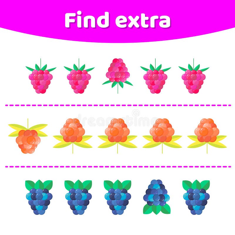 Vector Illustration. Education Game for Preschool Kids. Find Extra ...