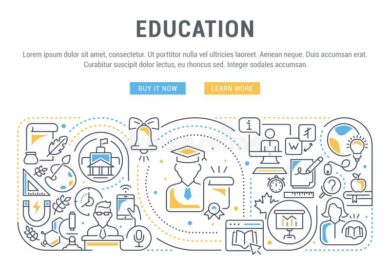 Vector Illustration of Education. Stock Illustration - Illustration of ...