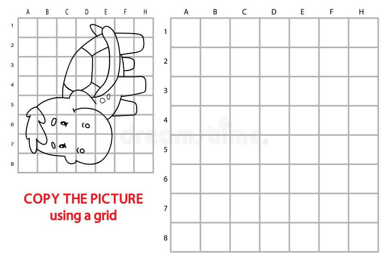 Turtle grid copy game stock vector. Illustration of little - 109841377