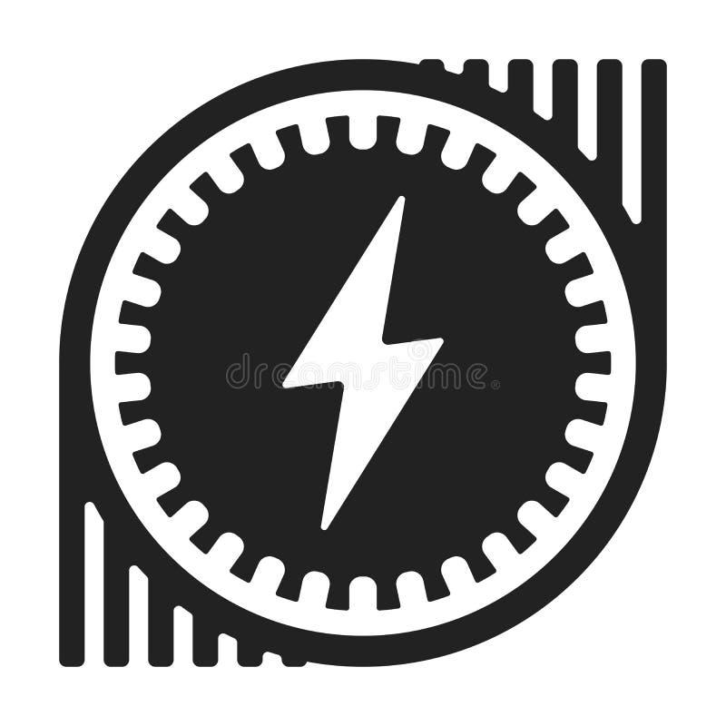 Electric Motor Engine Icon in Geometric and Flat Style. Stock Vector ...