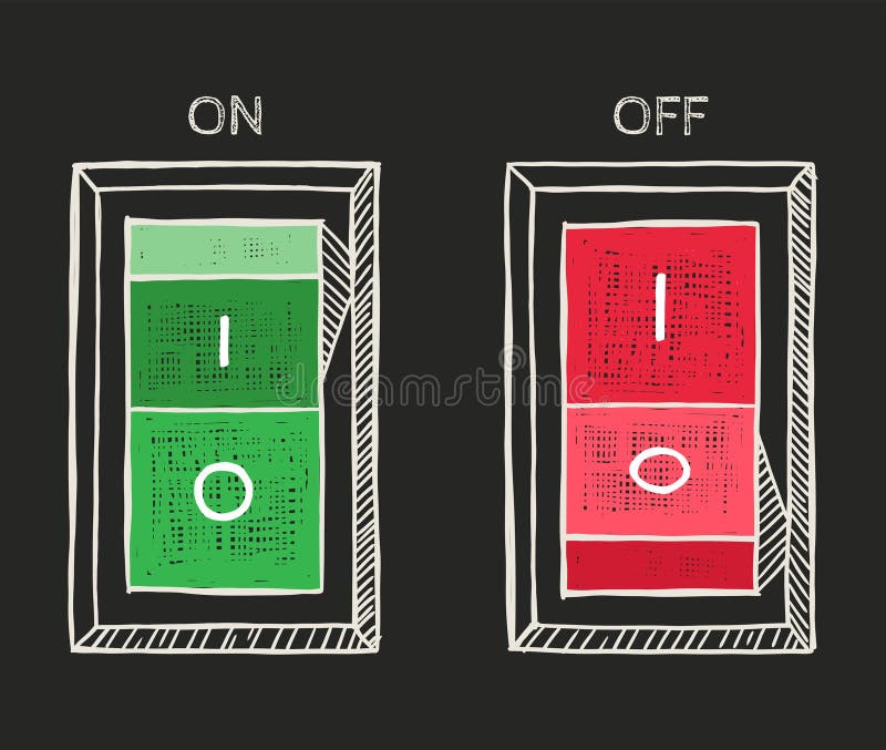 Vector Illustration of an Electric Switch. Hand Drawn Doodle Style ...