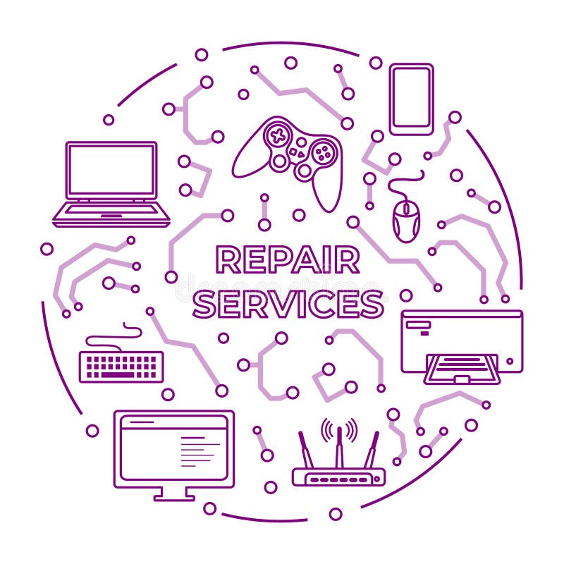 Electronics Repair Service Support Fixing Check Stock Vector ...