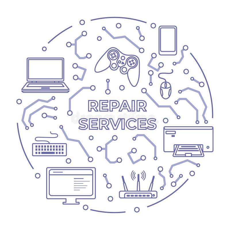 Electronics Repair Service Support Fixing Check Stock Vector ...