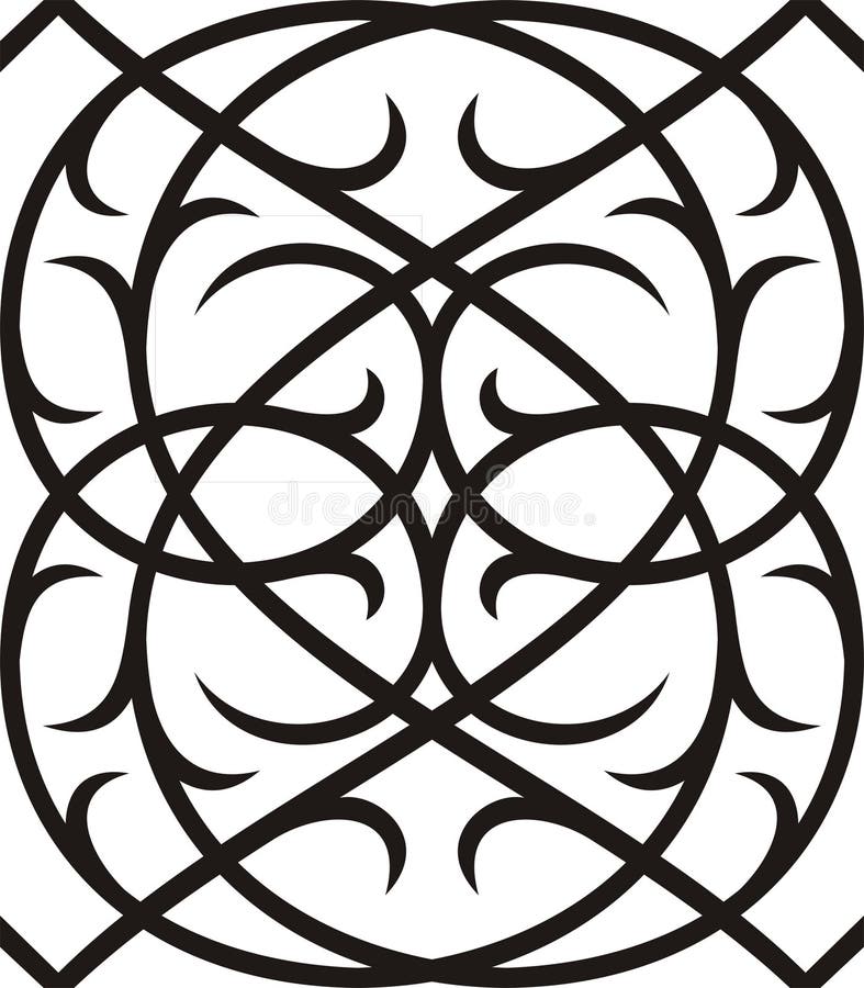 Vector Illustration for an Elegant Curved Scroll Ornament Stock ...