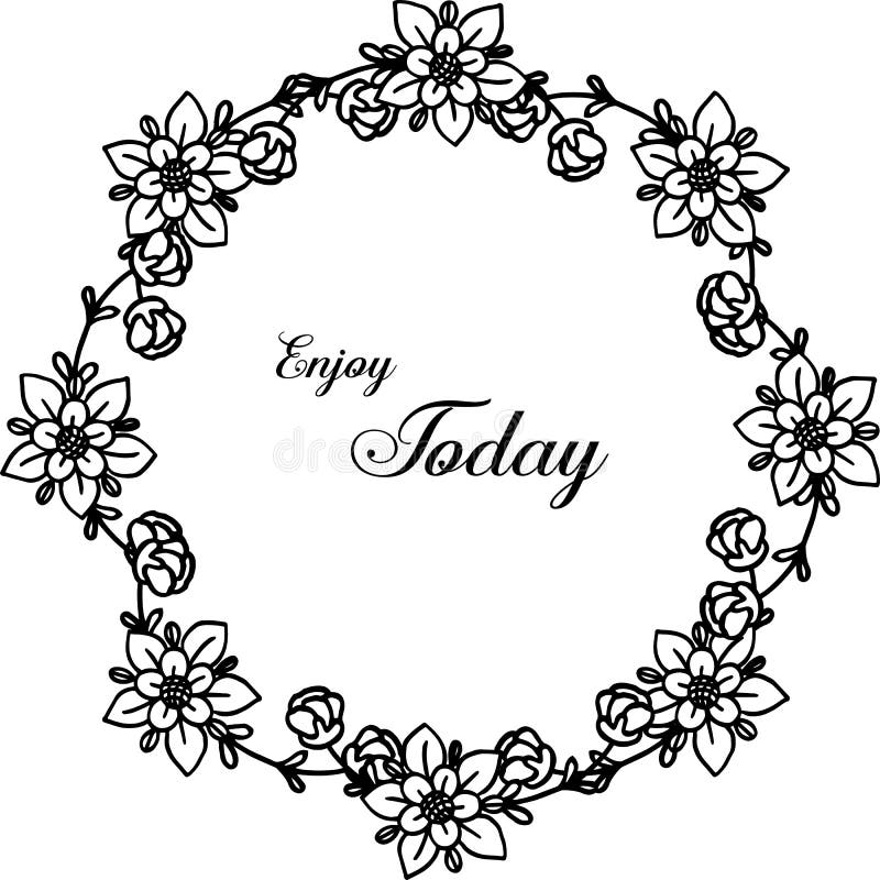 Vector Illustration Elegant Flower Frame with Design Writing Enjoy ...