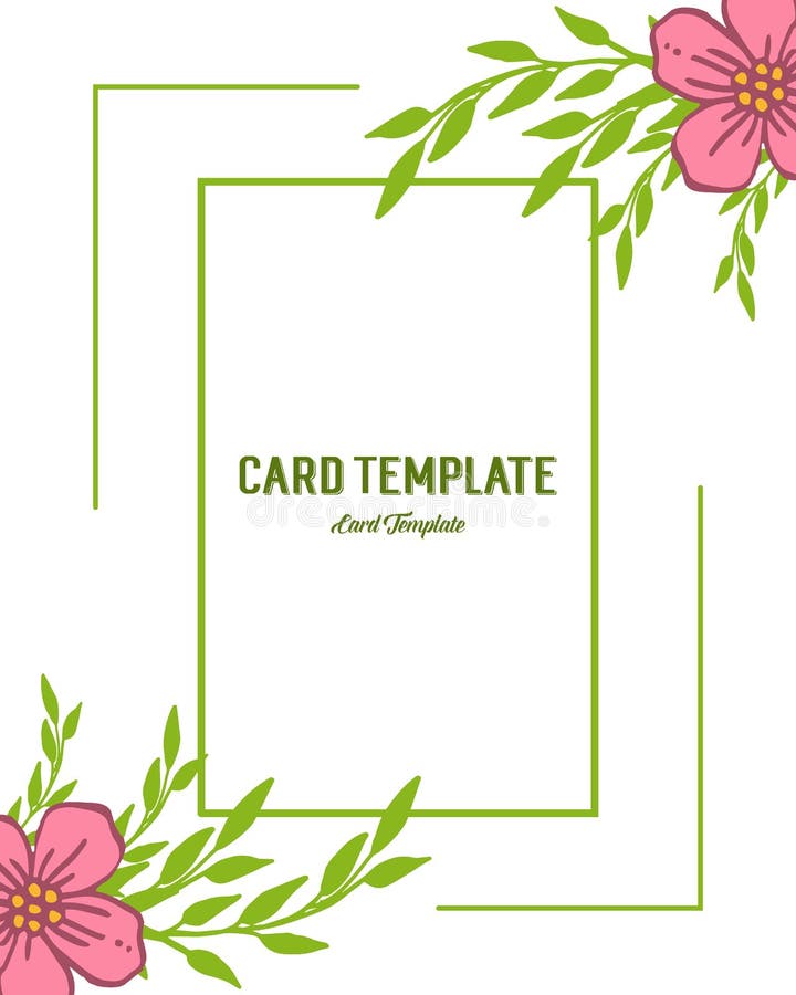 Vector Illustration Elegant Pink Flower Frame for Writing Card Template ...