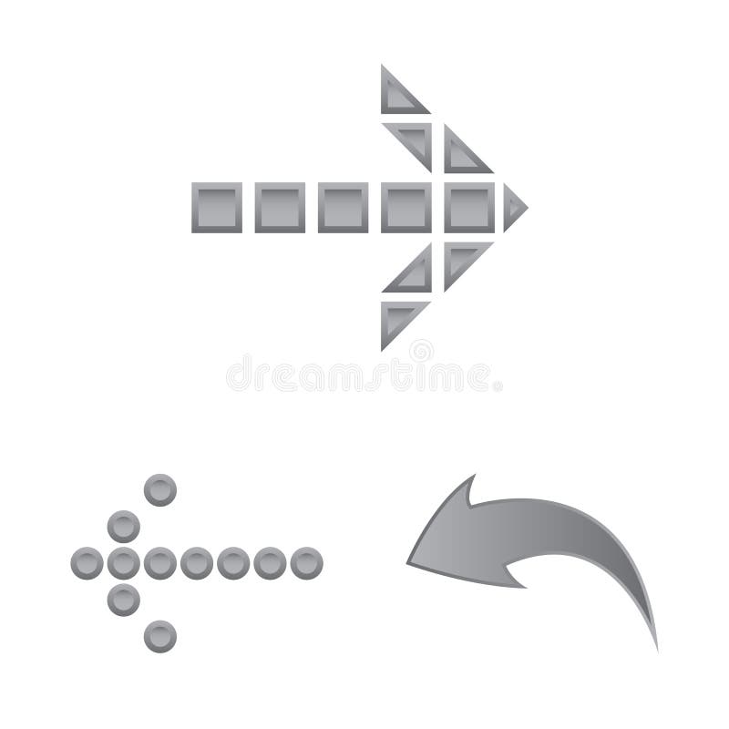 Vector Design of Element and Arrow Logo. Set of Element and Direction ...