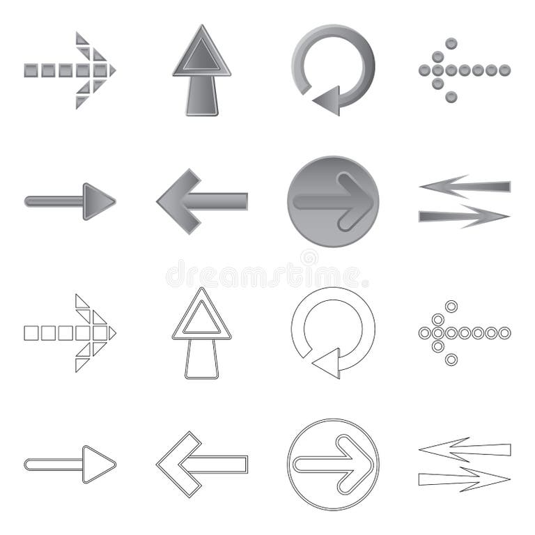 Vector Design of Element and Arrow Logo. Set of Element and Direction ...
