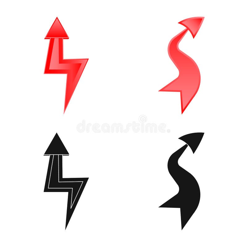 Vector Design of Element and Arrow Logo. Set of Element and Direction ...