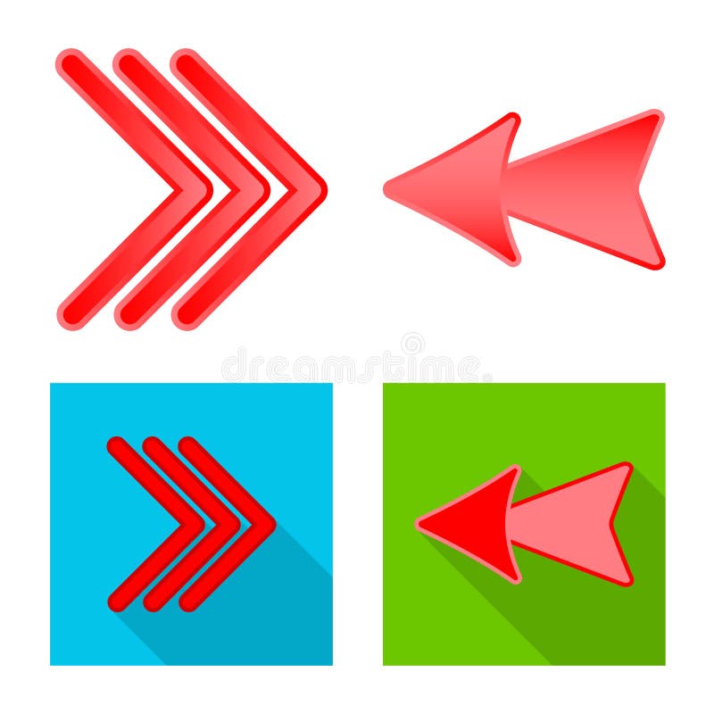 Vector Illustration of Element and Arrow Icon. Set of Element and ...
