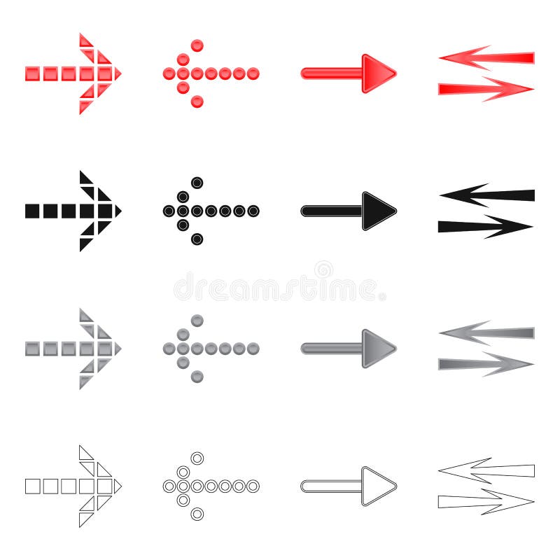 Vector Illustration of Element and Arrow Icon. Set of Element and ...
