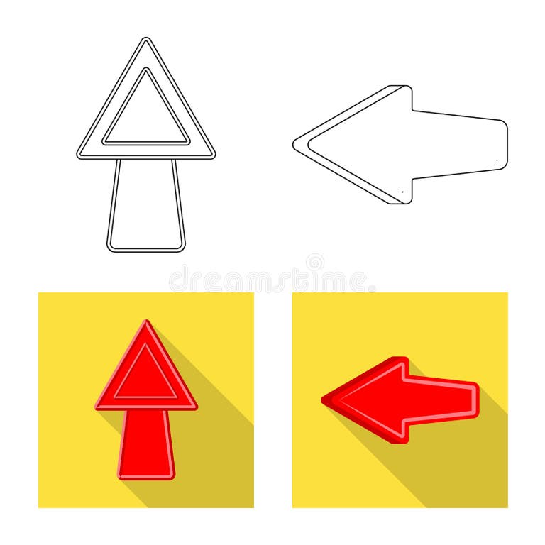 Vector Design of Element and Arrow Sign. Set of Element and Direction ...