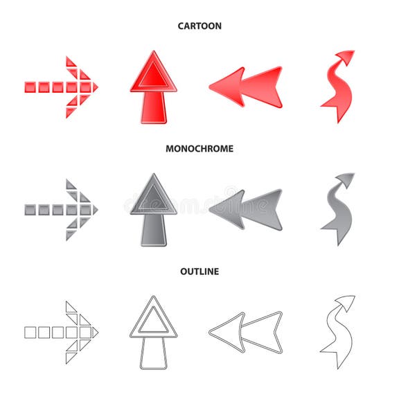 Vector Design of Element and Arrow Sign. Set of Element and Direction ...