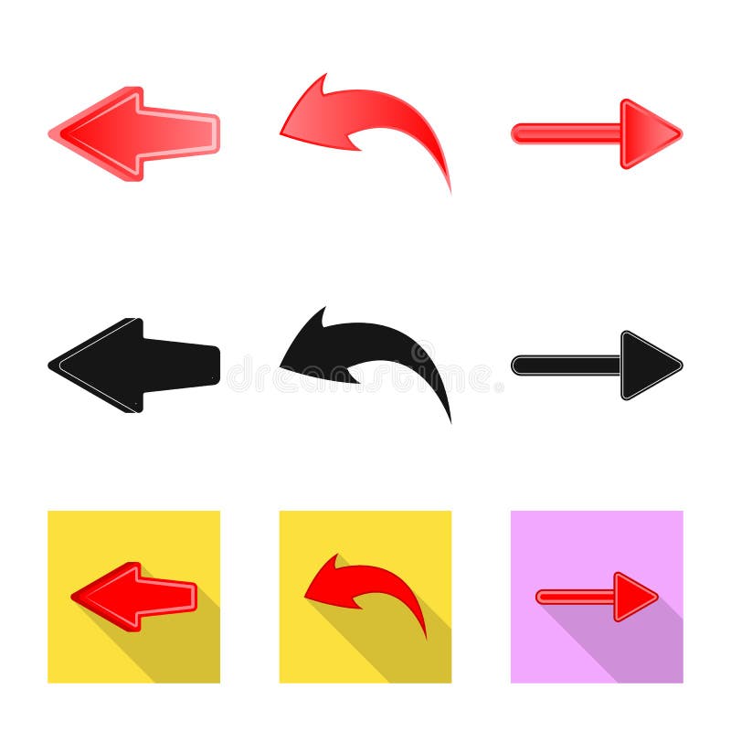 Vector Illustration of Element and Arrow Sign. Collection of Element ...