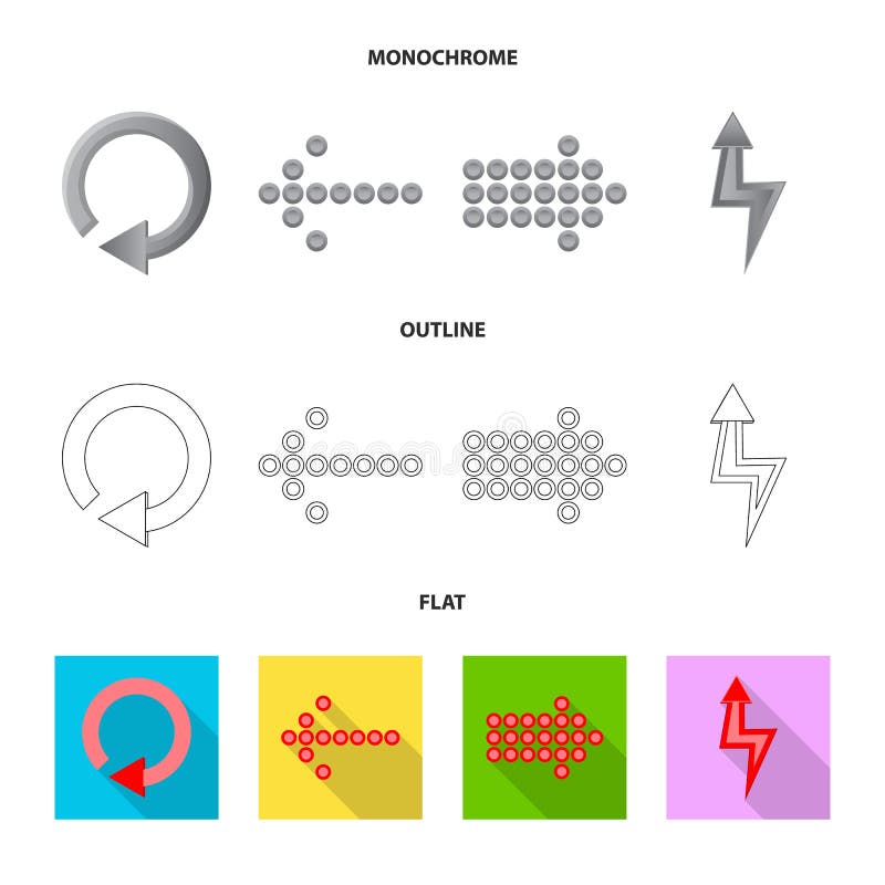 Vector Design of Element and Arrow Symbol. Set of Element and Direction ...