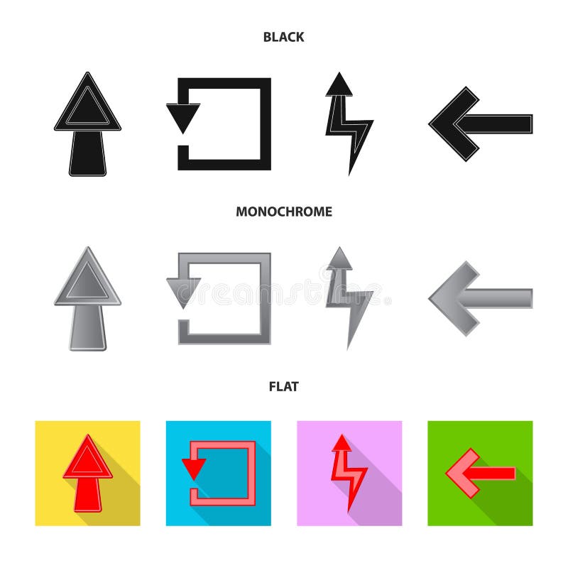 Vector Design of Element and Arrow Icon. Collection of Element and ...