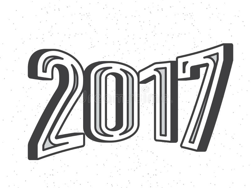 Vector Illustration Element 2017 Number in 3D Text Effect Style Stock ...