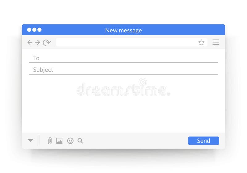 Email Interface. Mail Window Template, Internet Message Isolated Frame ... Email Interface. Mail Window Template, Internet Message Isolated Frame ...
