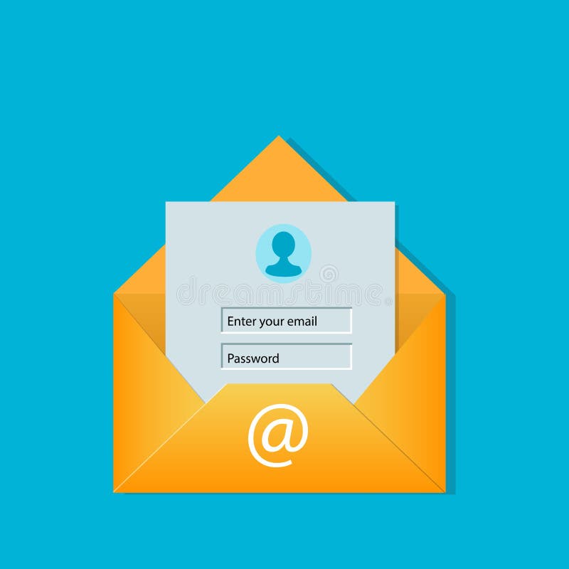 Vector Illustration of Email Login Screen Concept Stock Vector ...