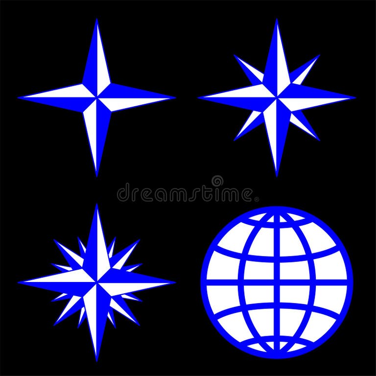 Vector Illustration Emblem of the Compass Rose. Stock Vector ...